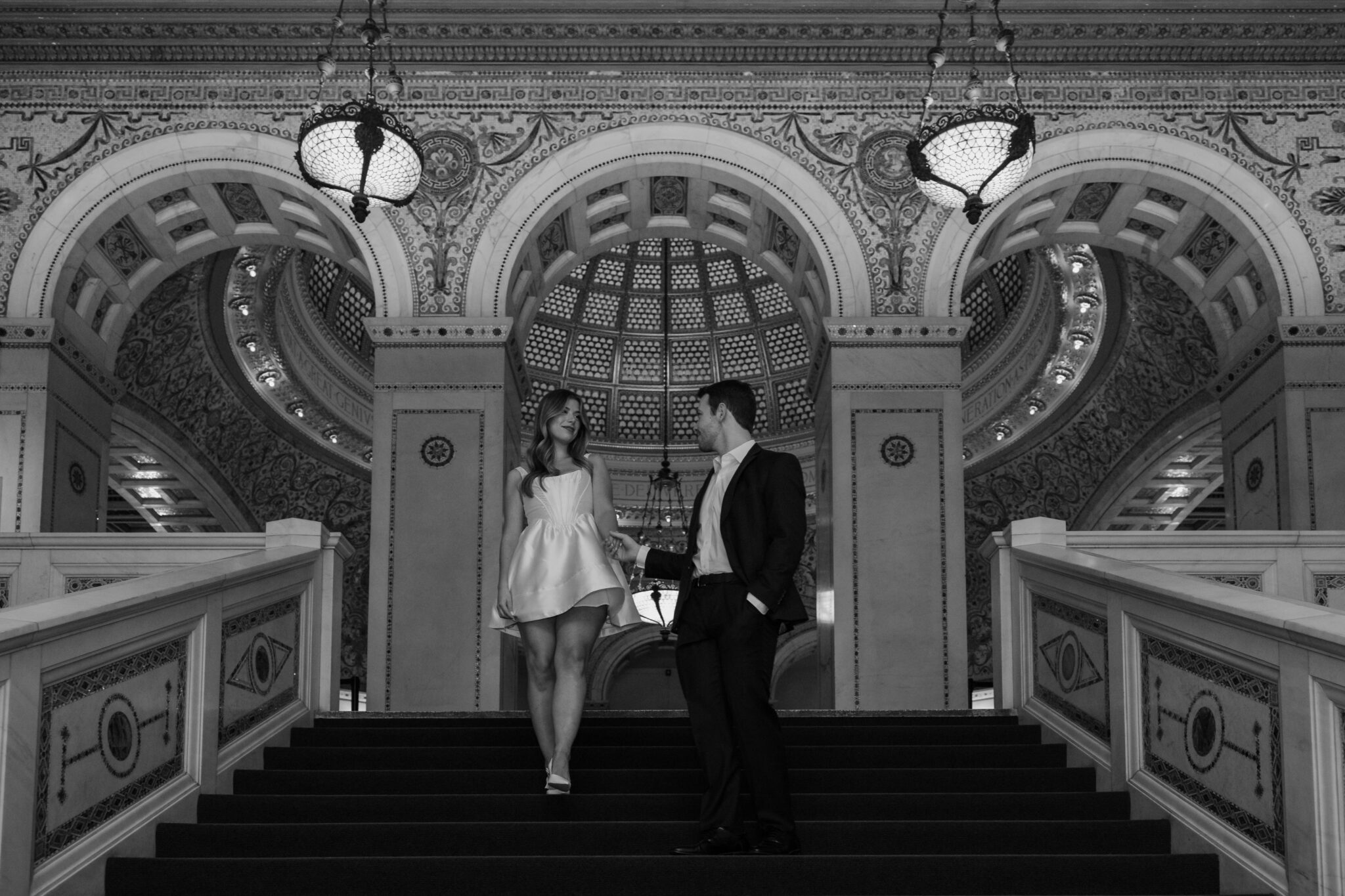 Romantic Chicago Cultural Center Fall Engagement Photos